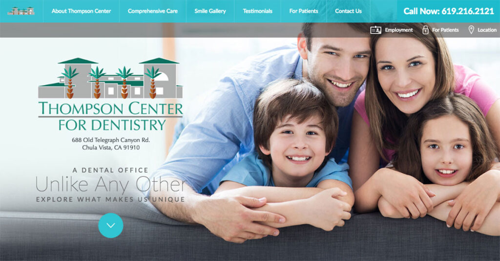 Dental Website Design Chula Vista CA Thompson Center for Dentistry ...