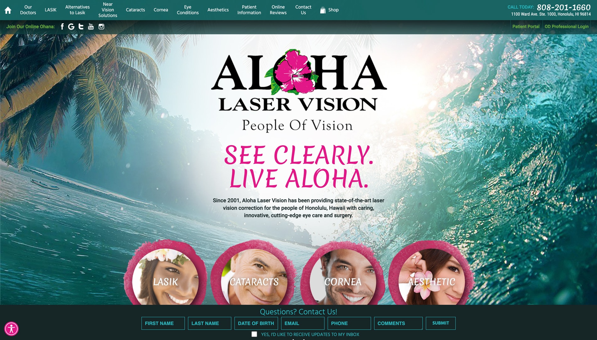 Lasik And Eye Care Website Design Honolulu Hi Aloha Laser Vision